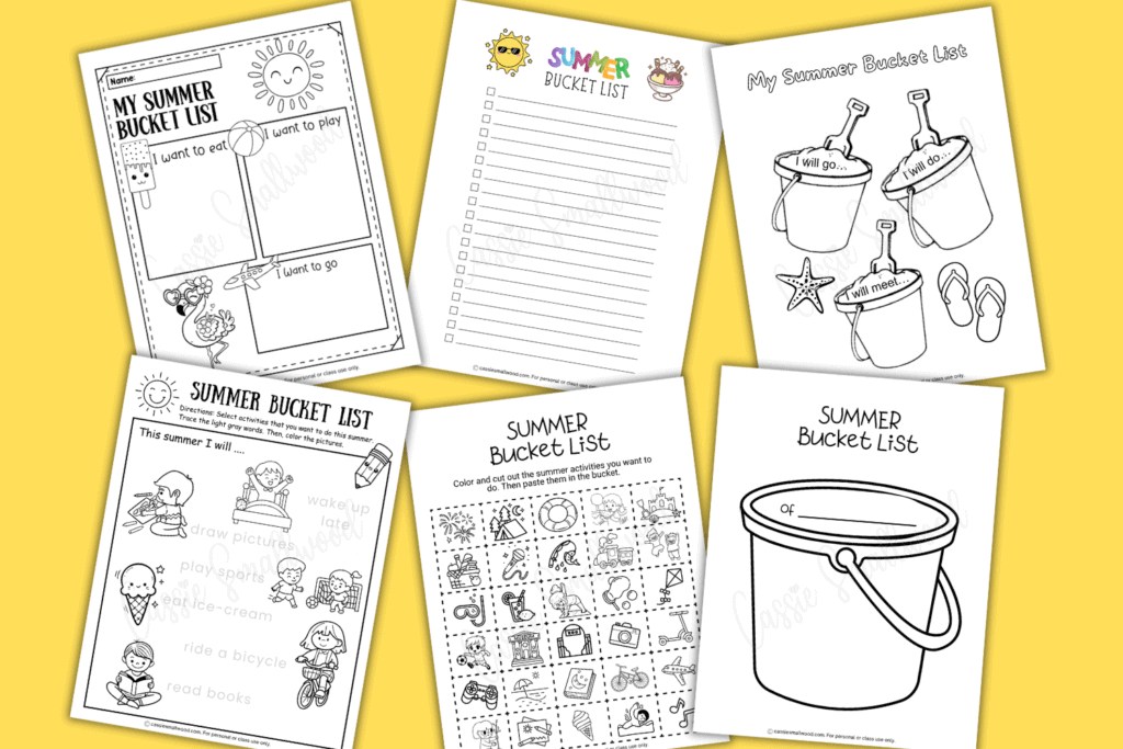 10 CUTE Summer Bucket Lists For Kids (FREE Printable) - Cassie Smallwood
