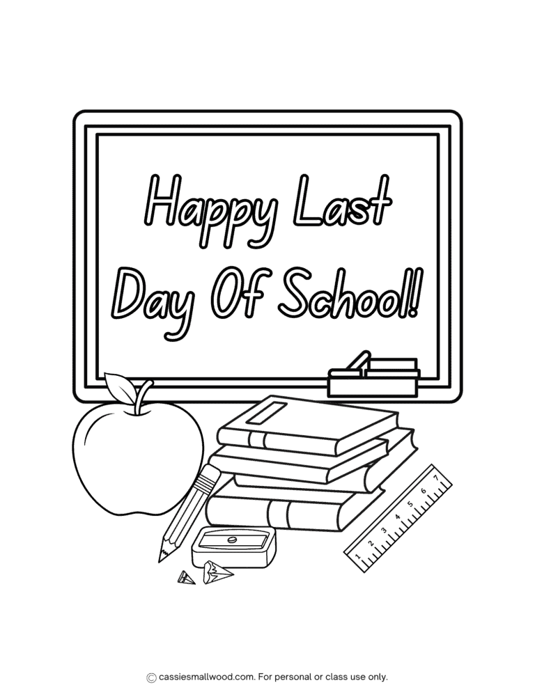 20 CUTE Last Day Of School Coloring Pages For Kids - Cassie Smallwood