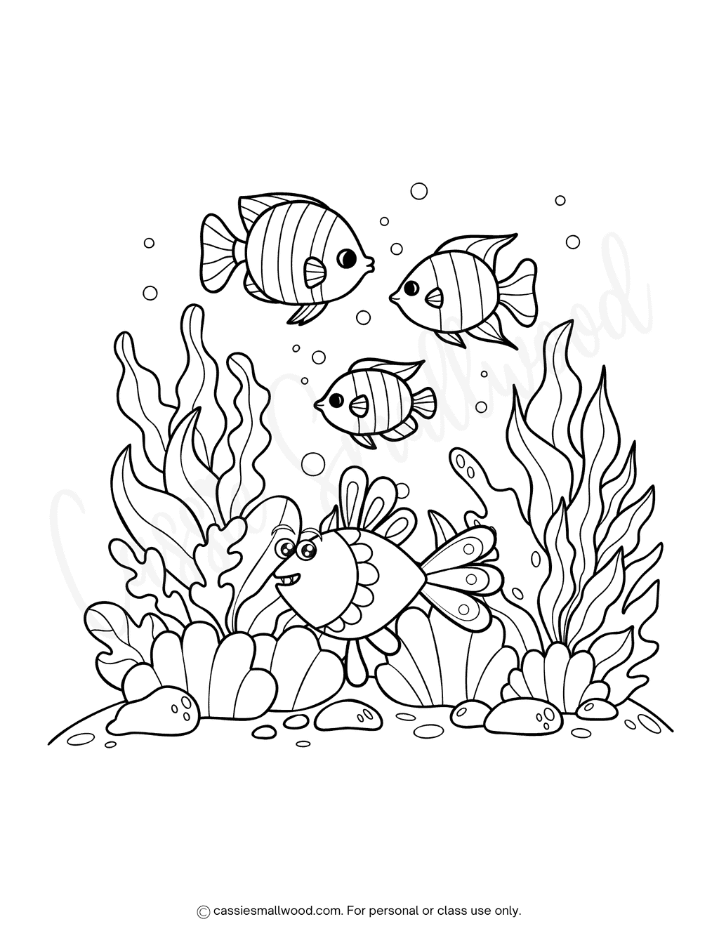 20 CUTE Ocean Coloring Pages For Kids (FREE Printables) - Cassie Smallwood