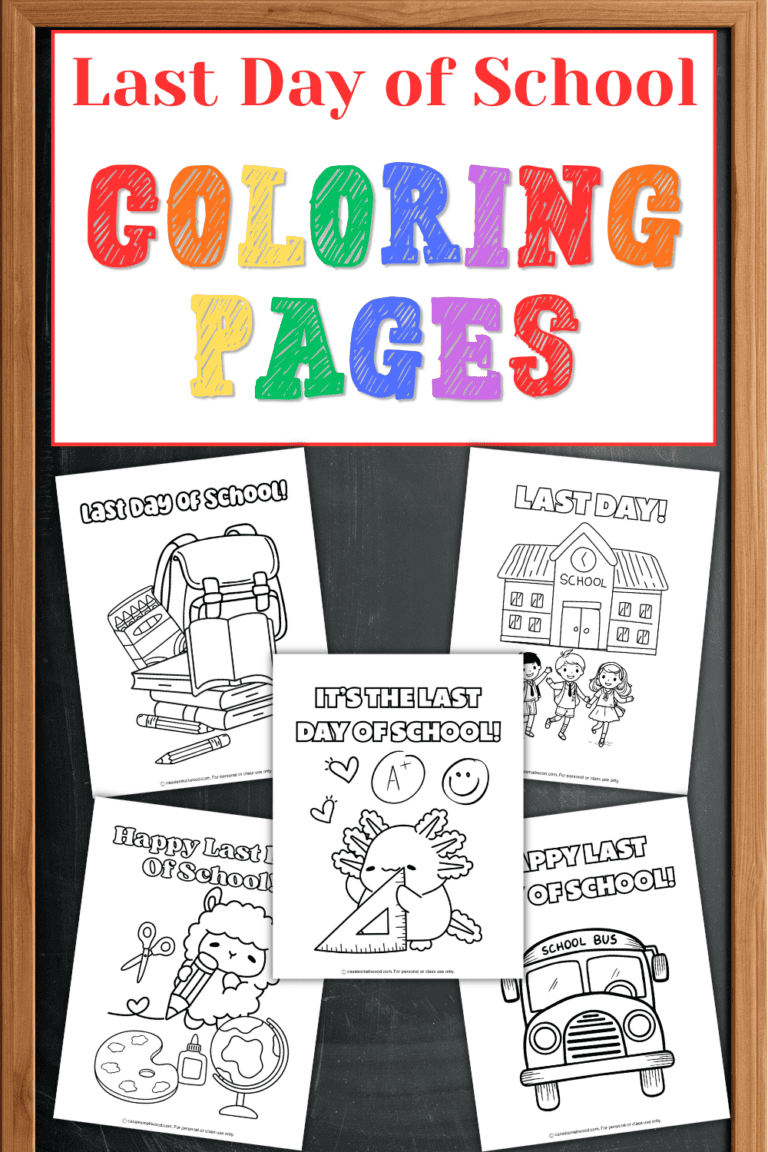 20 CUTE Last Day Of School Coloring Pages For Kids - Cassie Smallwood