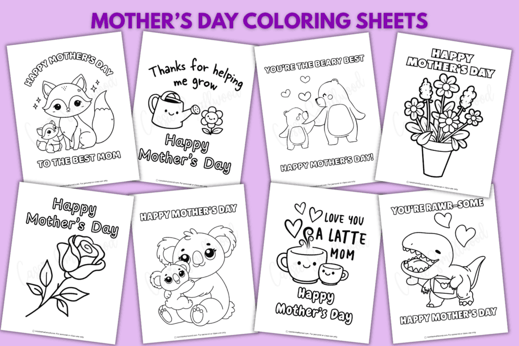 30 CUTE Mother's Day Coloring Pages - Cassie Smallwood