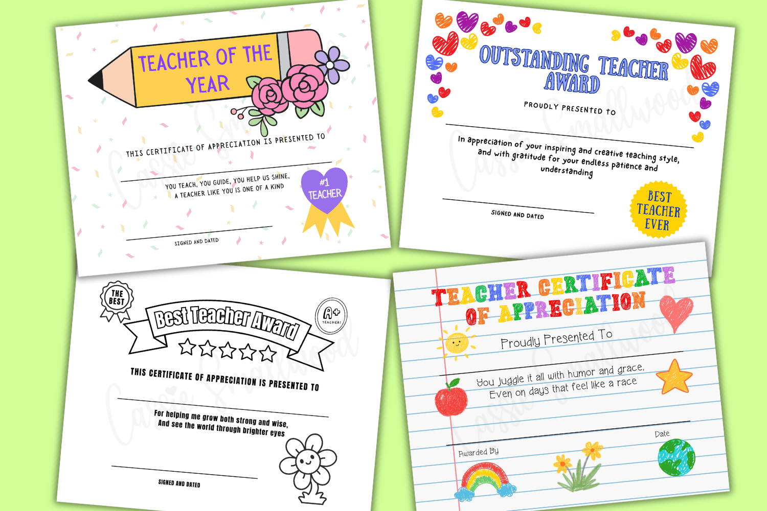 Teacher Appreciation Printables Archives - Cassie Smallwood