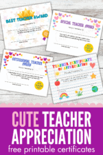 7 CUTE Teacher Appreciation Certificates (FREE Printable) - Cassie ...
