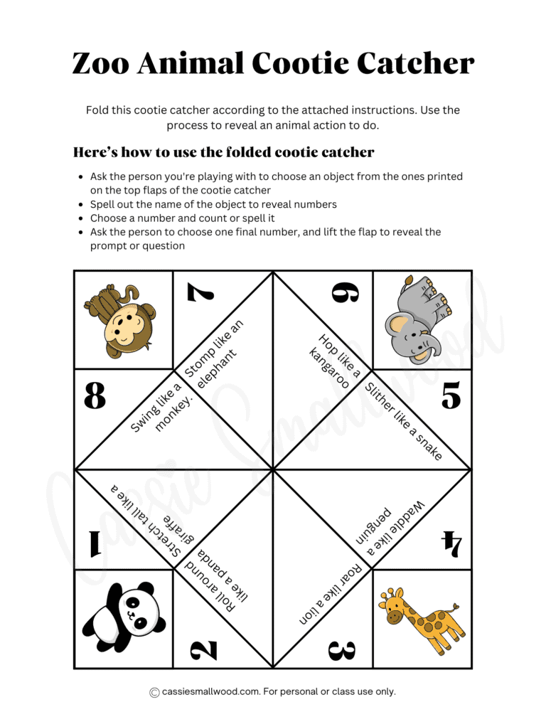 9 CUTE Cootie Catchers (FREE Printable) - Cassie Smallwood