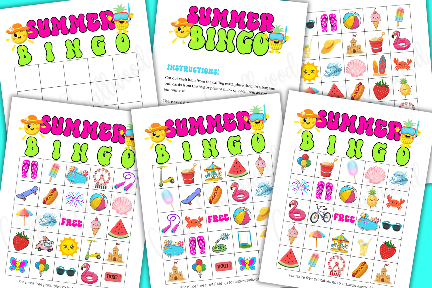 Free Summer Bingo for Kids (Fun Printable Indoor Summer Game) - Cassie ...