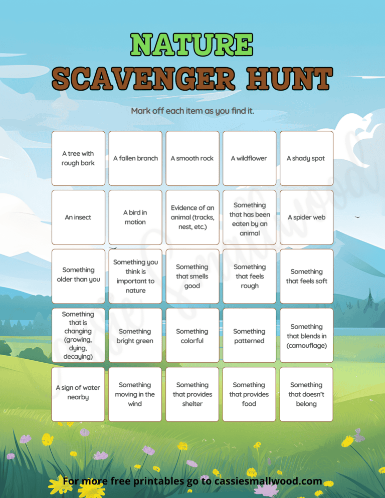 Nature Scavenger Hunt for Kids (Free Printables for Every Season ...