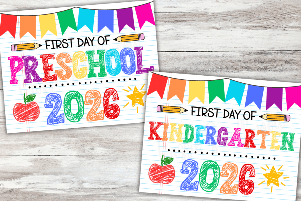 CUTE Free Printable First Day of School Signs 2026-2027 (Preschool-12th ...