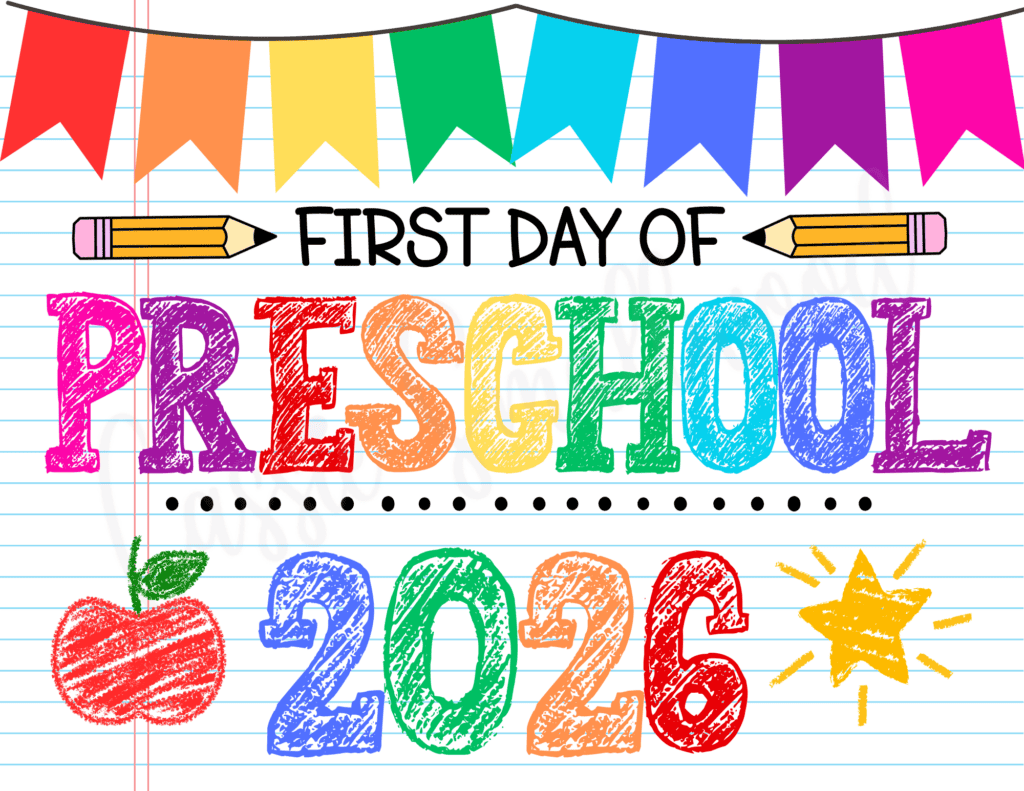 CUTE Free Printable First Day of School Signs 2026-2027 (Preschool-12th ...