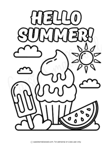 60 CUTE Summer Coloring Pages for Kids (Perfect Indoor Activity ...