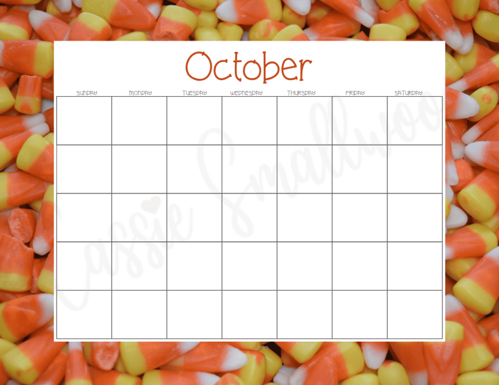 CUTE 12 Month Blank Calendar (FREE Printable) - Cassie Smallwood